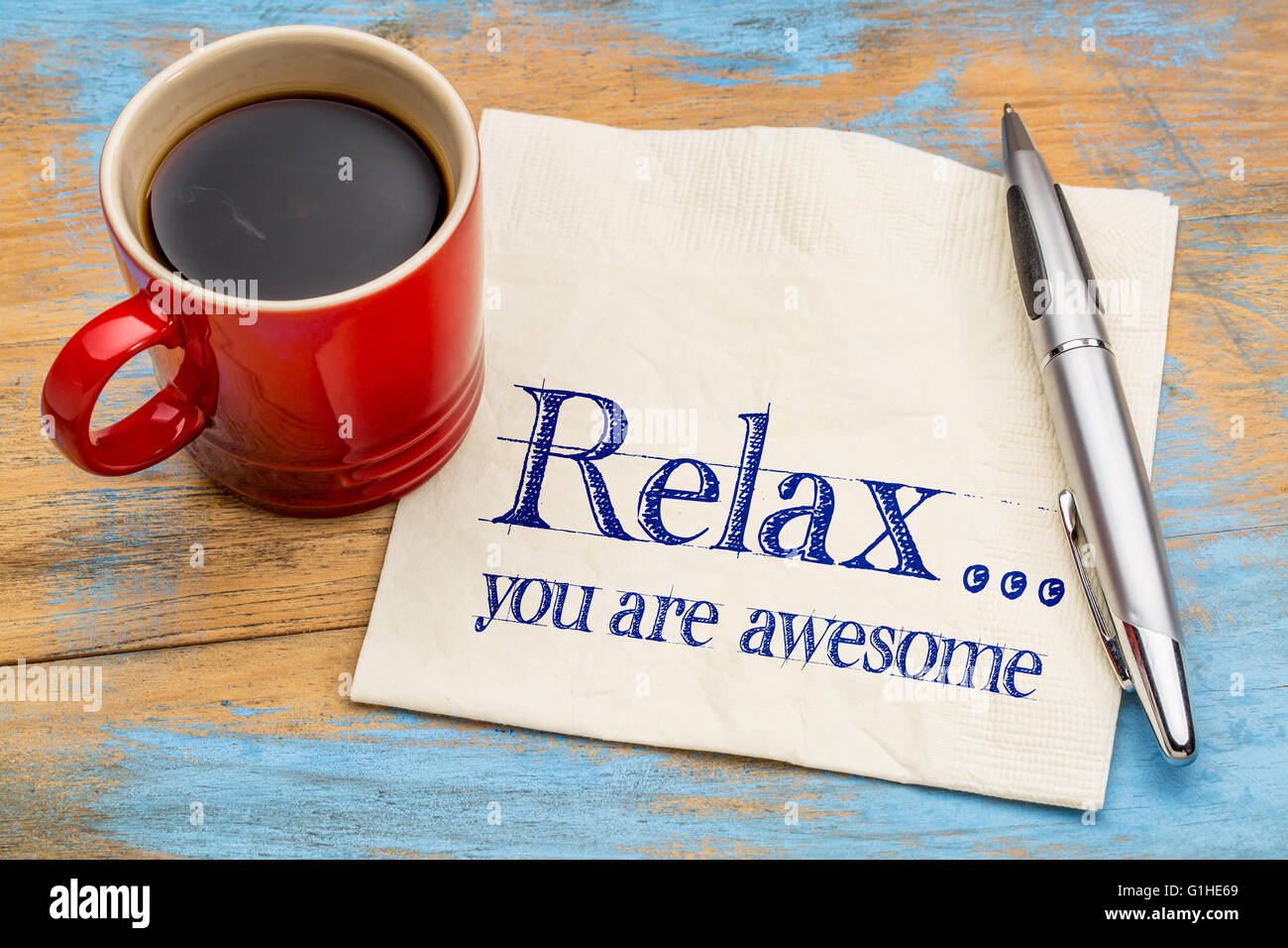 Relax, you are awesome - reminder or positive affirmation - handwriting ...