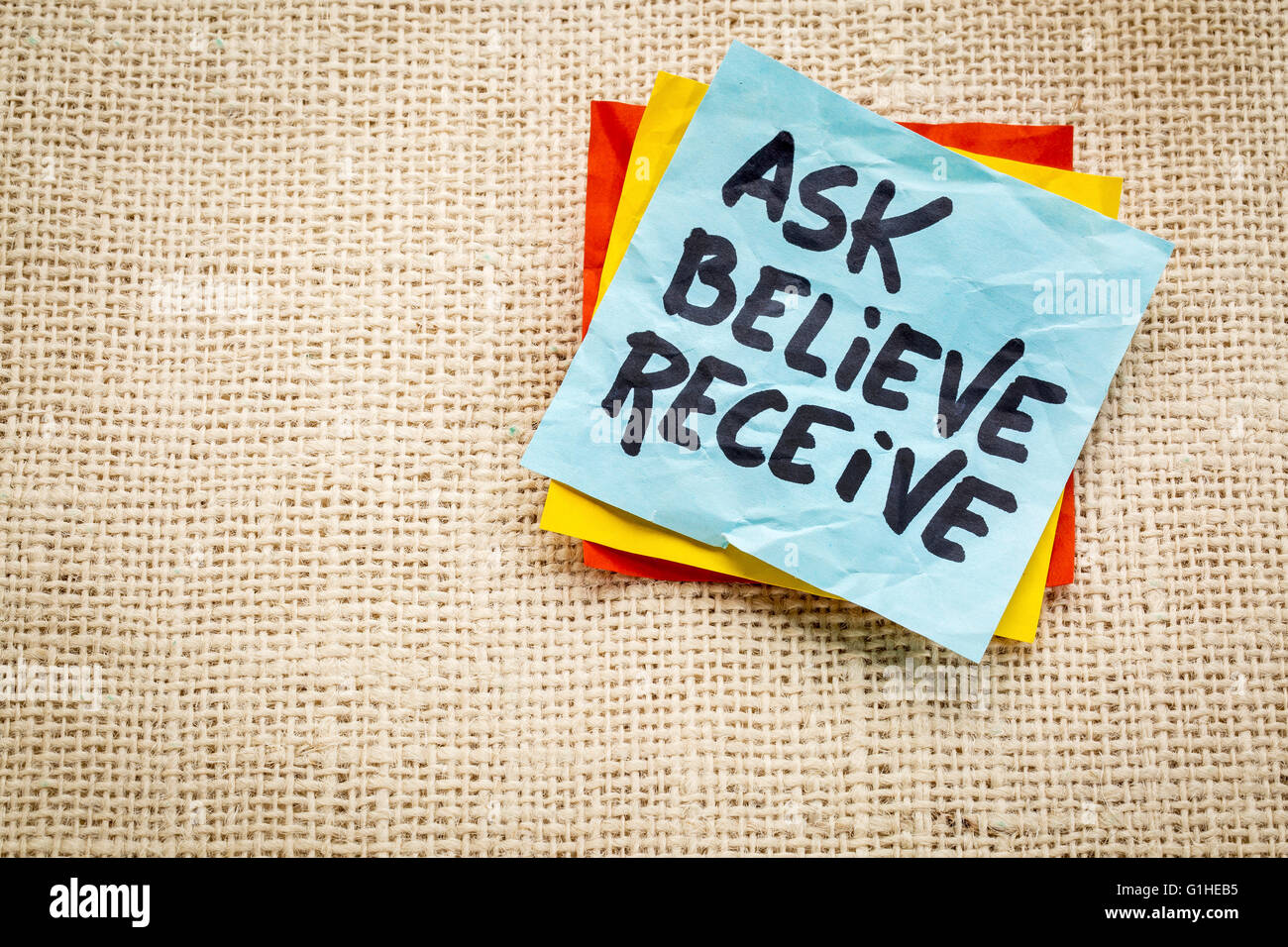 Ask believe receive hi-res stock photography and images - Alamy