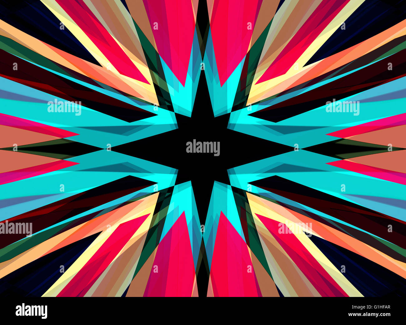 Starburst explosion on a black background Stock Photo - Alamy