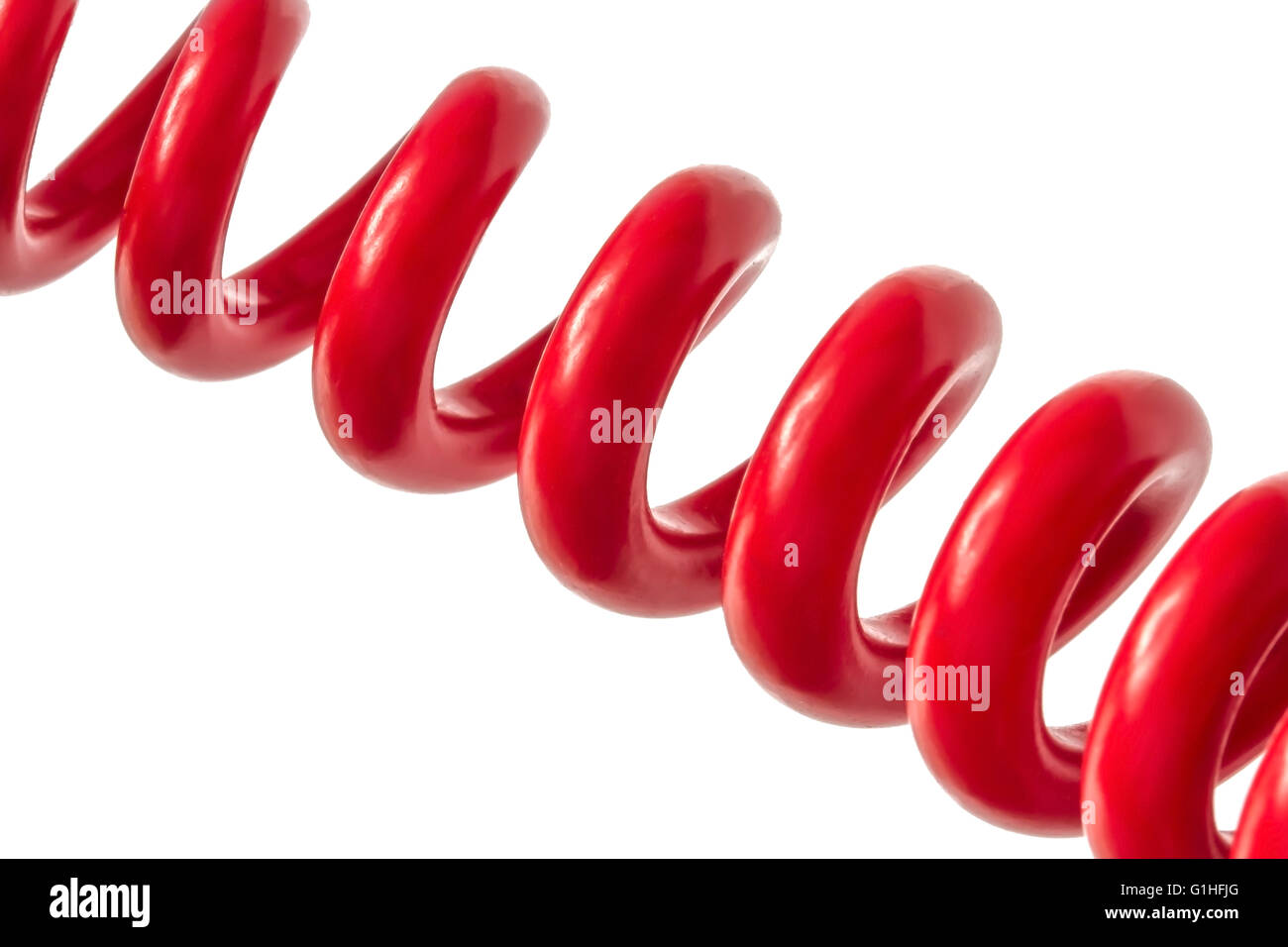 Red cable isolated on white background Stock Photo - Alamy
