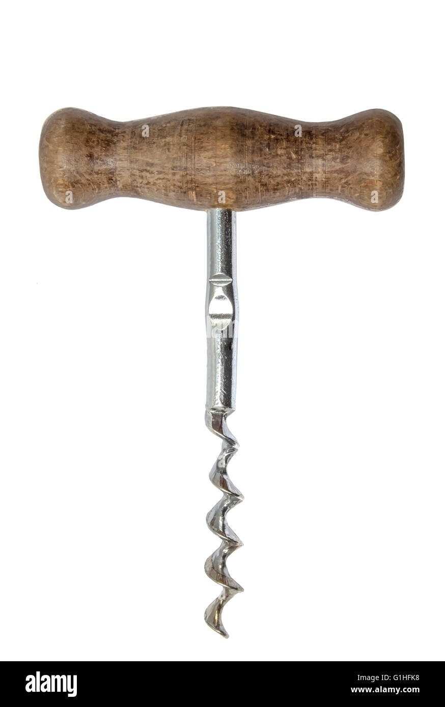 Silver metallic wine corkscrew Cut Out Stock Images & Pictures - Alamy
