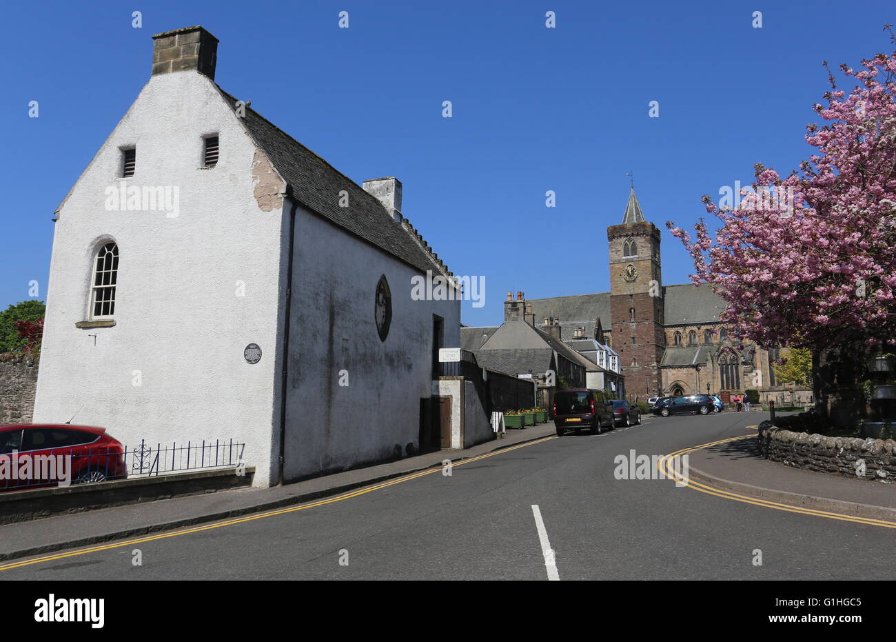 Leighton Library and Dunblane cathedral Scotland May 2016 Stock Photo ...