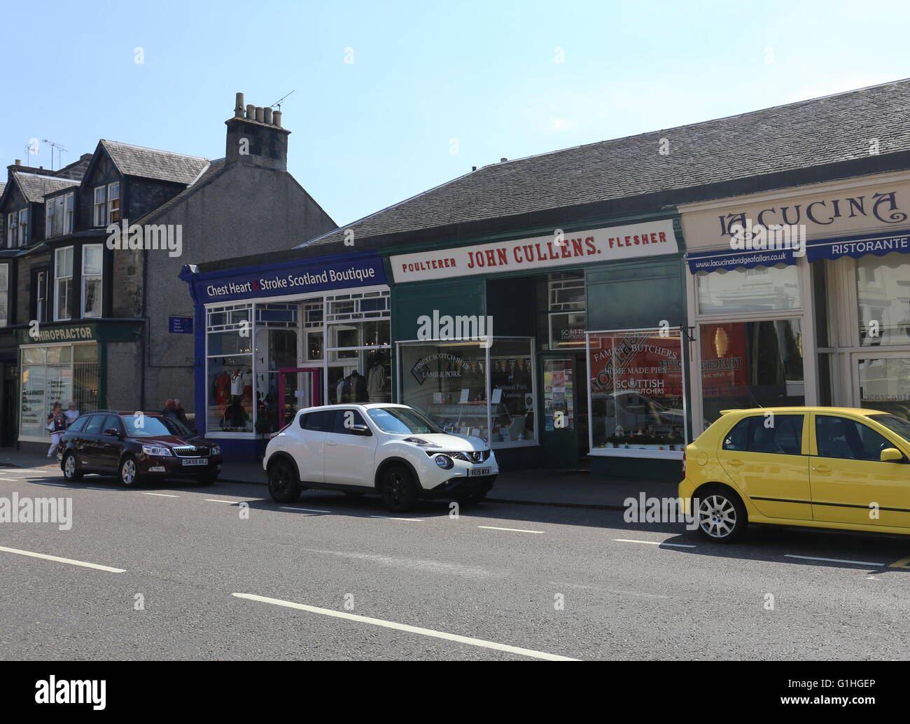 Bridge of Allan street scene Scotland May 2016 Stock Photo - Alamy