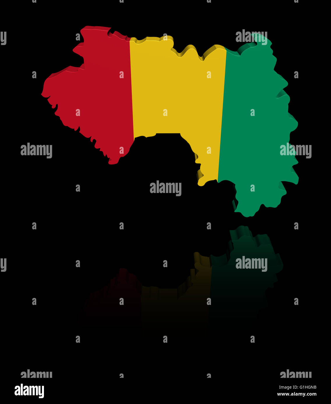 Guinea flag map hi-res stock photography and images - Alamy