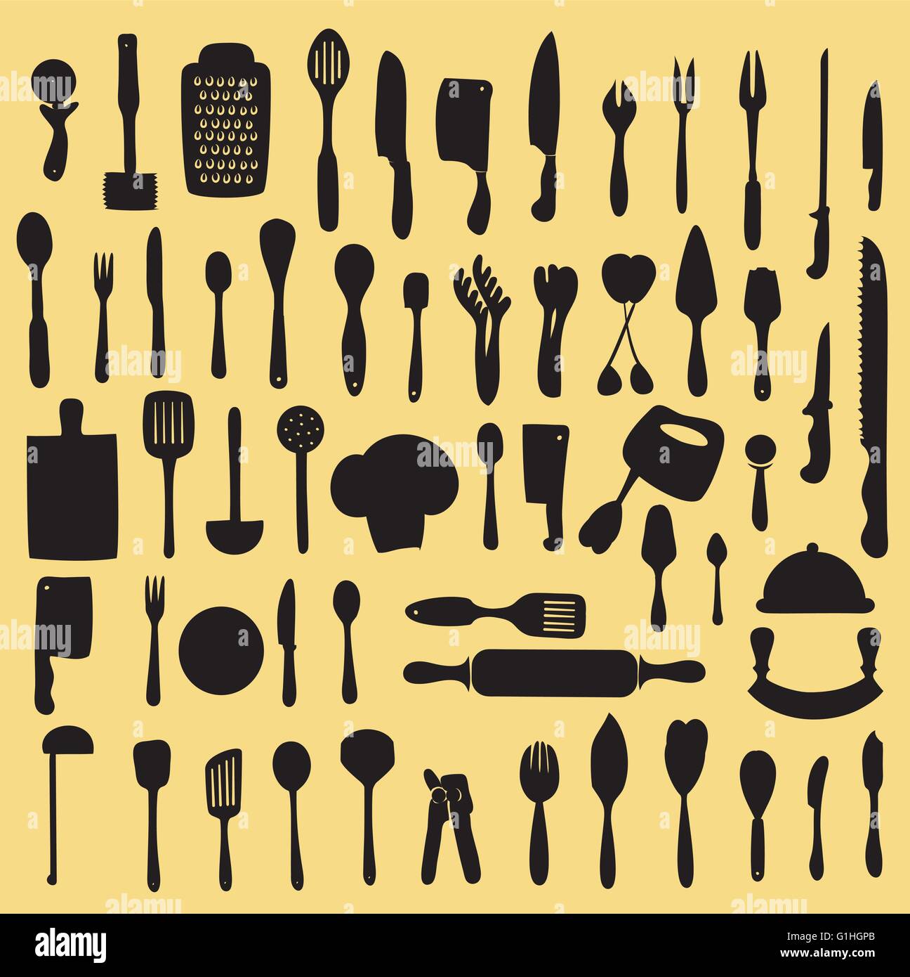Black pot cooking utensils Stock Vector Images - Alamy