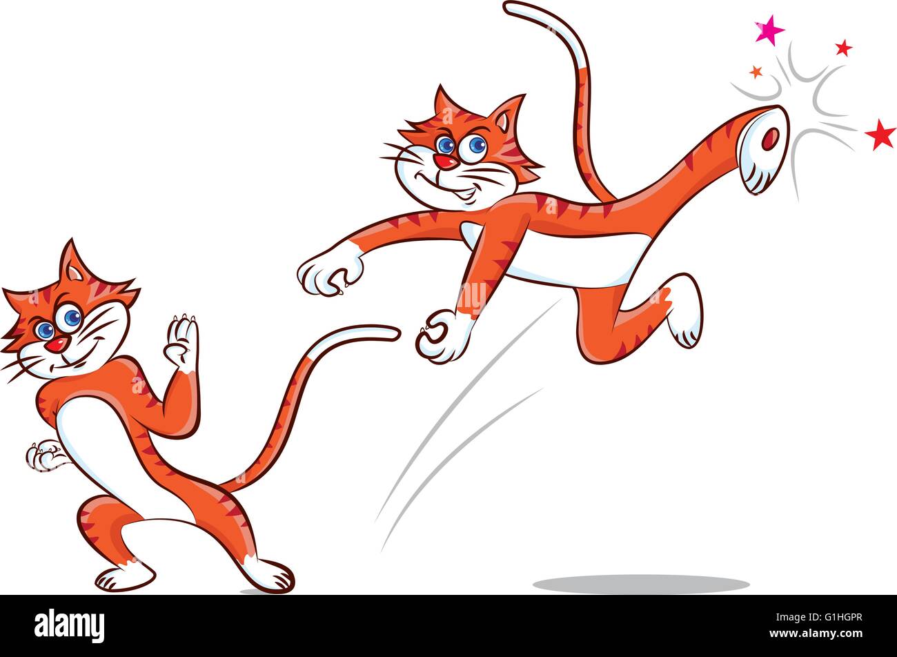 Vector illustration of a cat doing karate Stock Vector Image & Art - Alamy