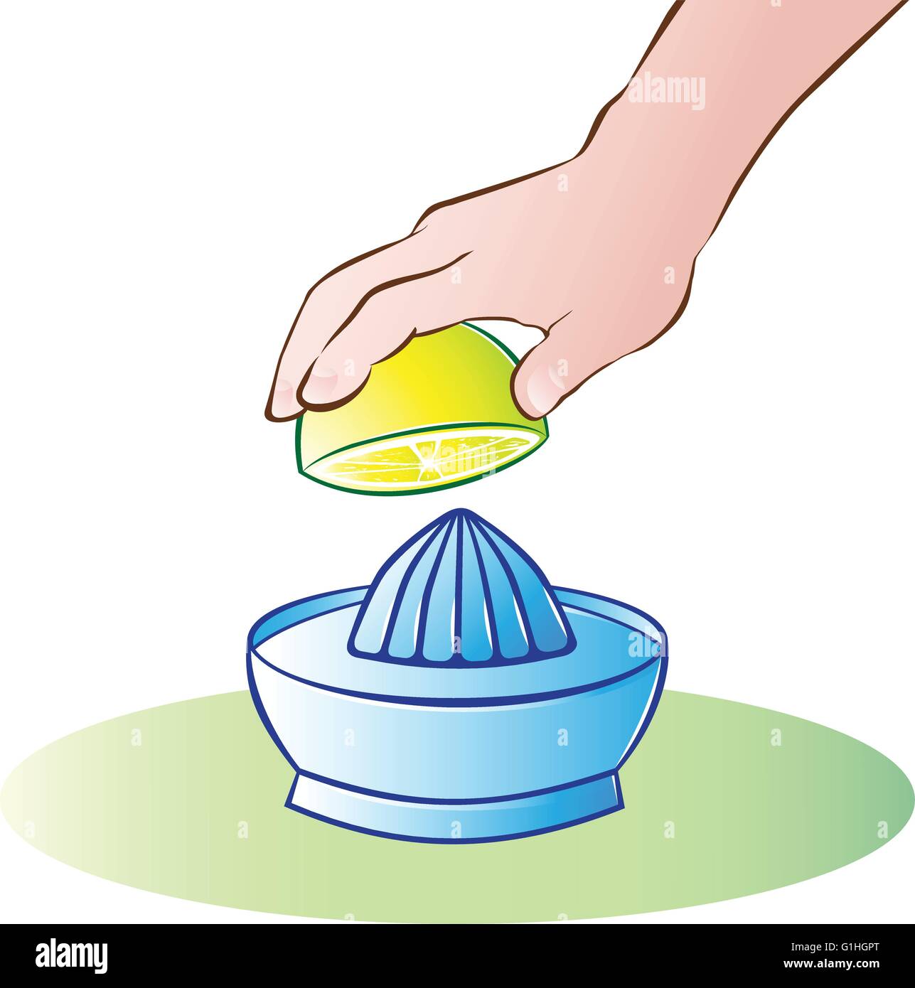 Hand squeezing fruit illustration Stock Vector Images - Alamy
