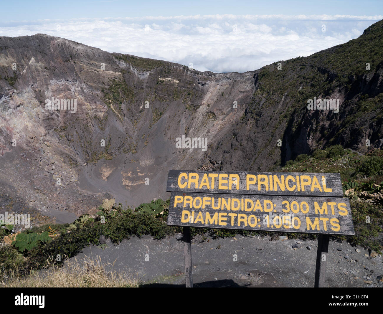 The main crater at the Irazu Volcano near San Jose, Costa Rica Stock ...