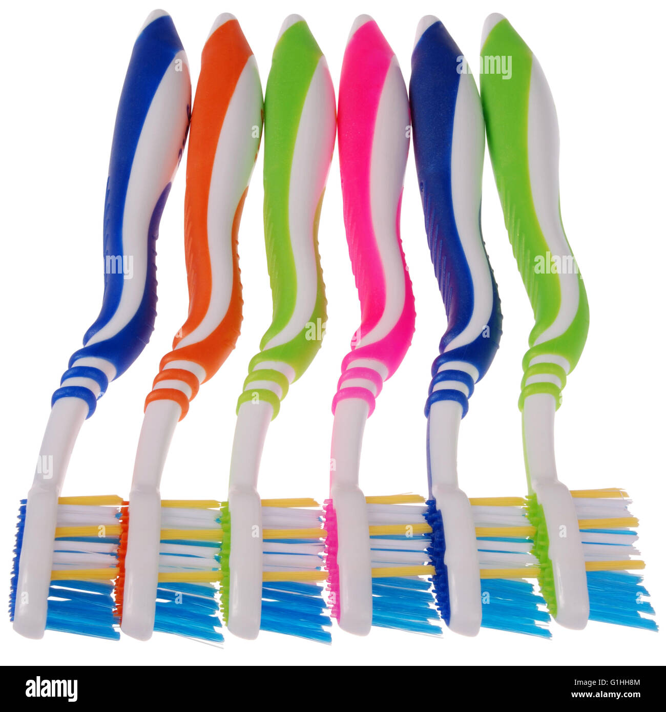Colored toothbrushes. Isolated on white background. Clipping path ...