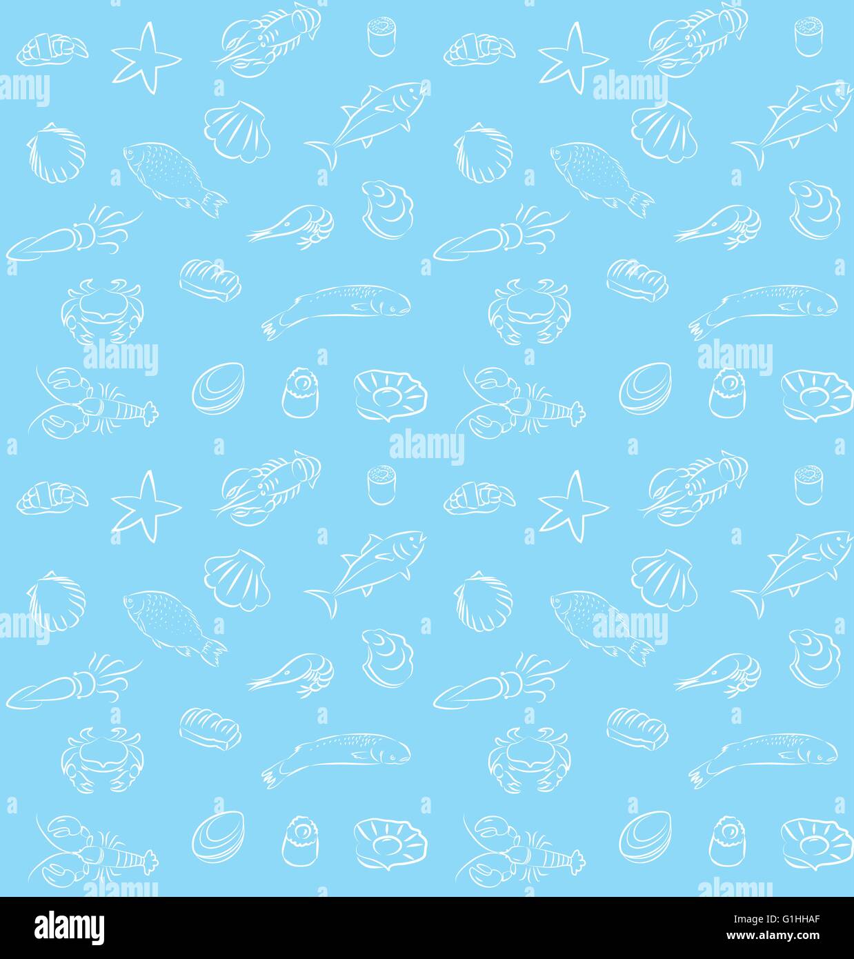 Vector illustration of seamless seafood pattern Stock Vector Image ...