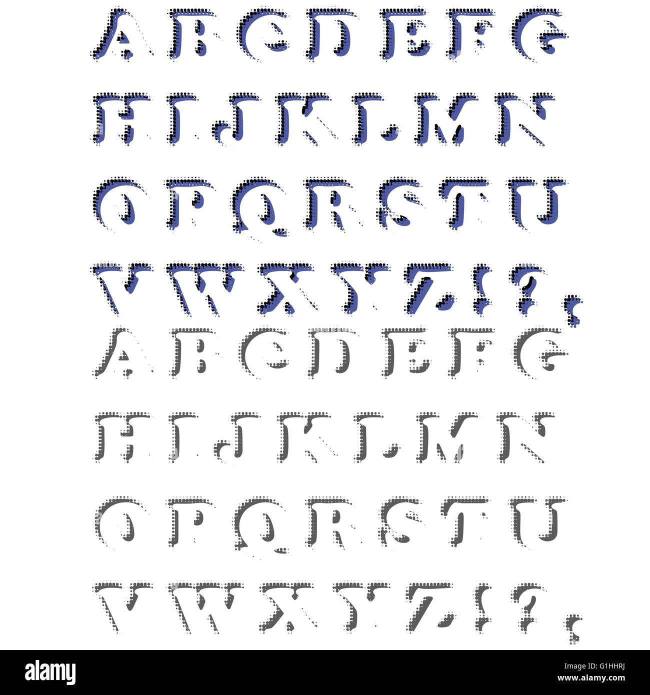 Set of Letters. Halftone Alphabet Stock Vector Image & Art - Alamy