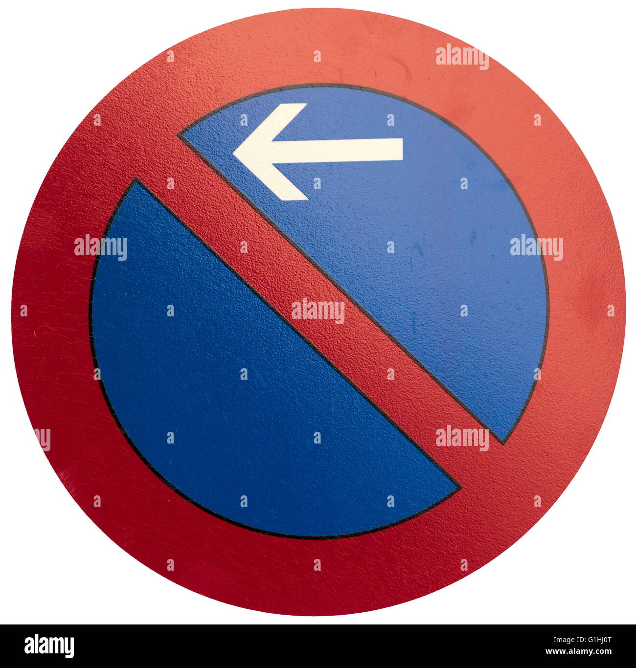 German traffic sign indicating the beginning of a no-parking zone ...