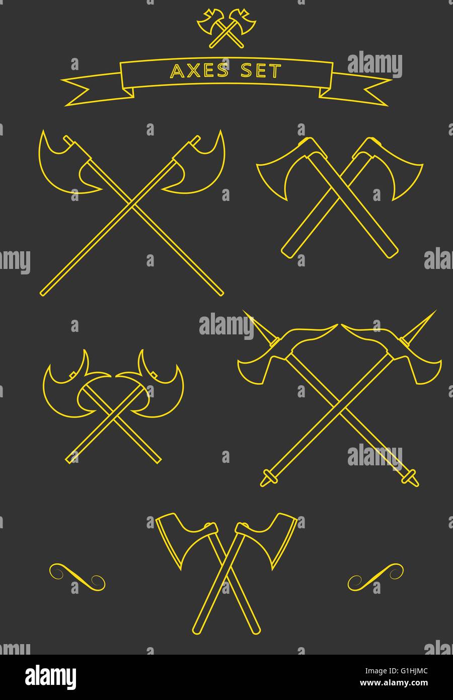 Crossed battle axes Stock Vector Image & Art - Alamy