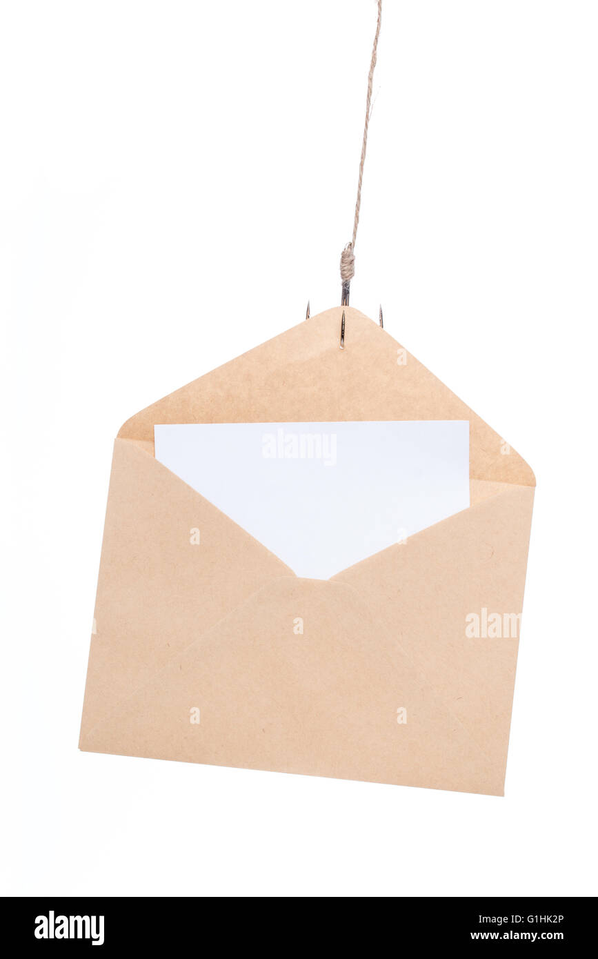 Email Phishing, letter on a Fishing hook Stock Photo - Alamy