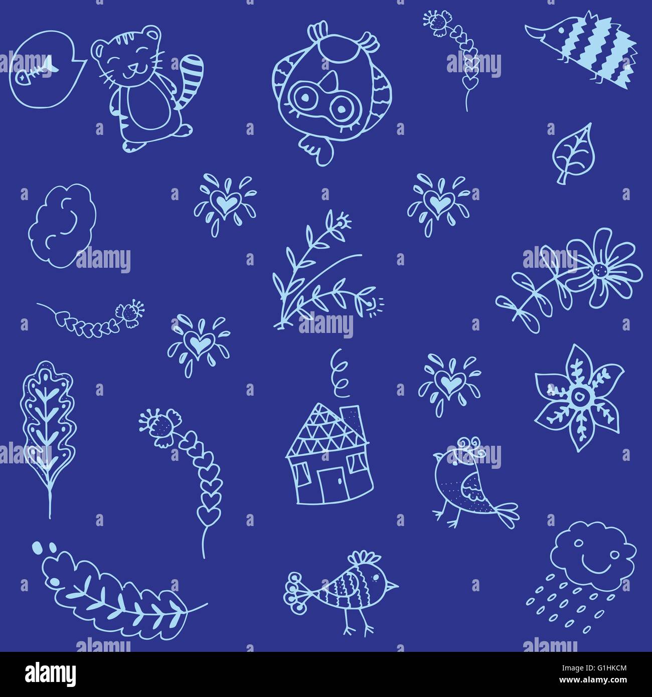 Blue bird doodle art Stock Vector Image & Art - Alamy