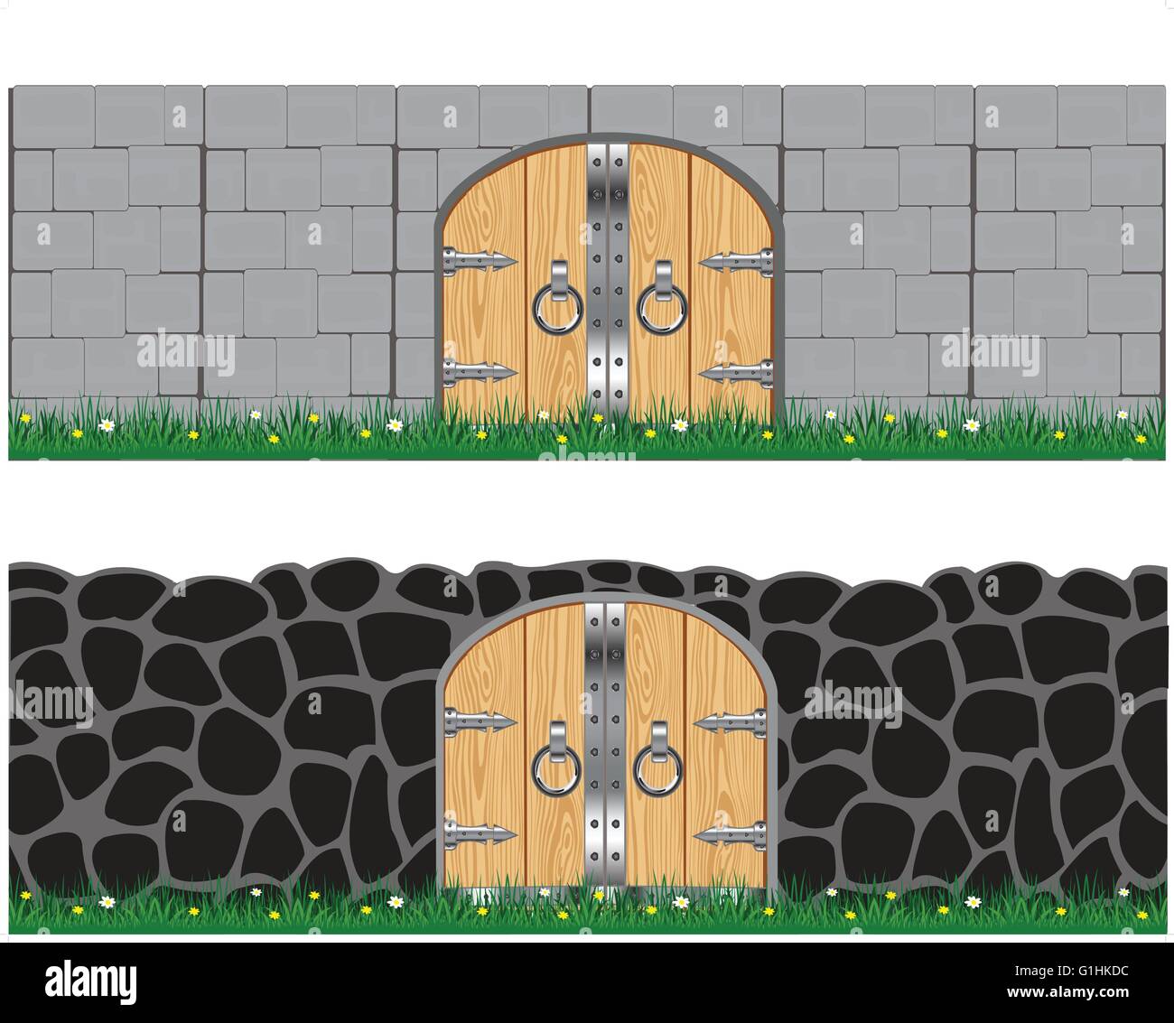 Two stone gates Stock Vector Images - Alamy