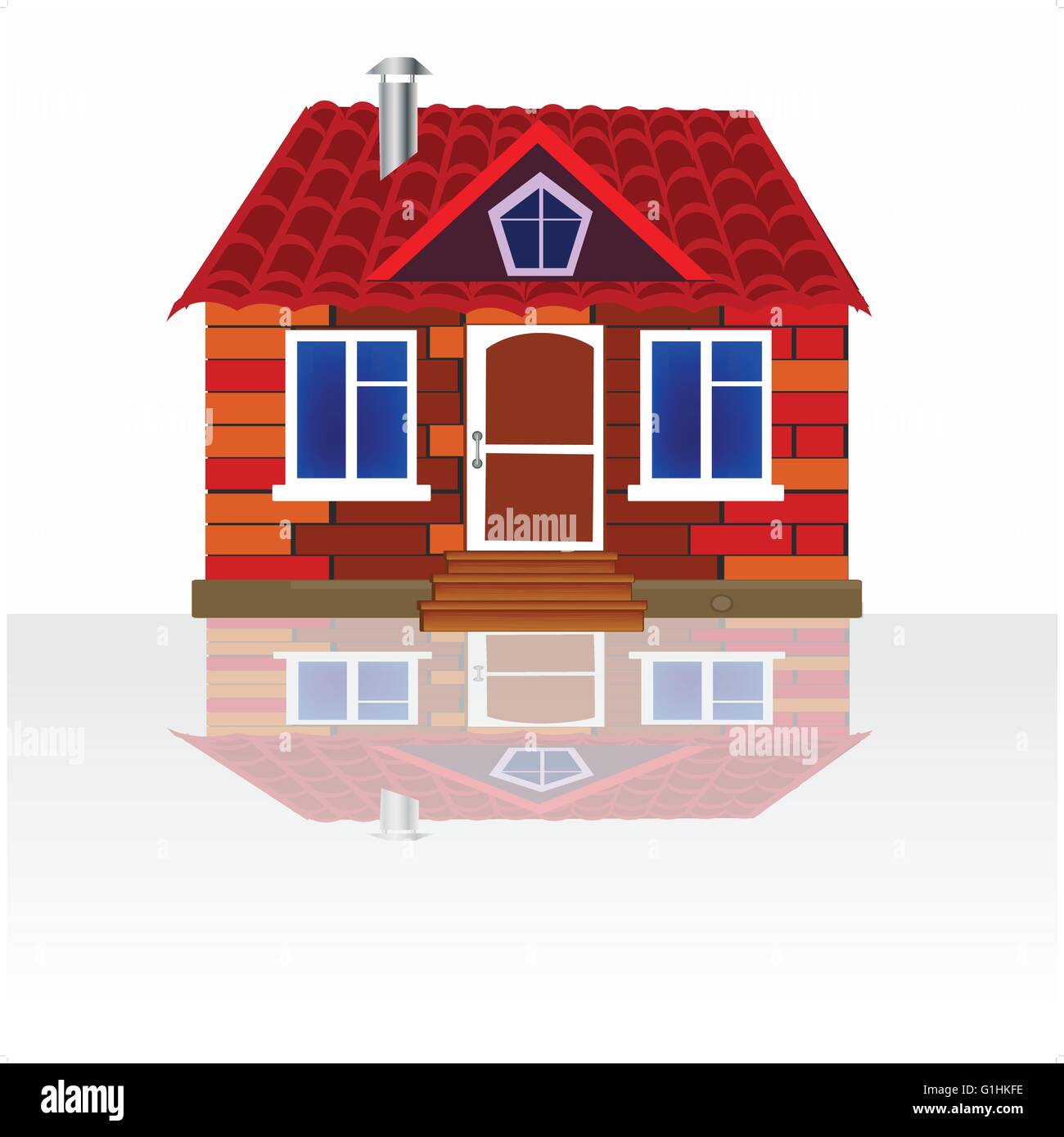 Beautiful house on white background is insulated Stock Vector Image ...