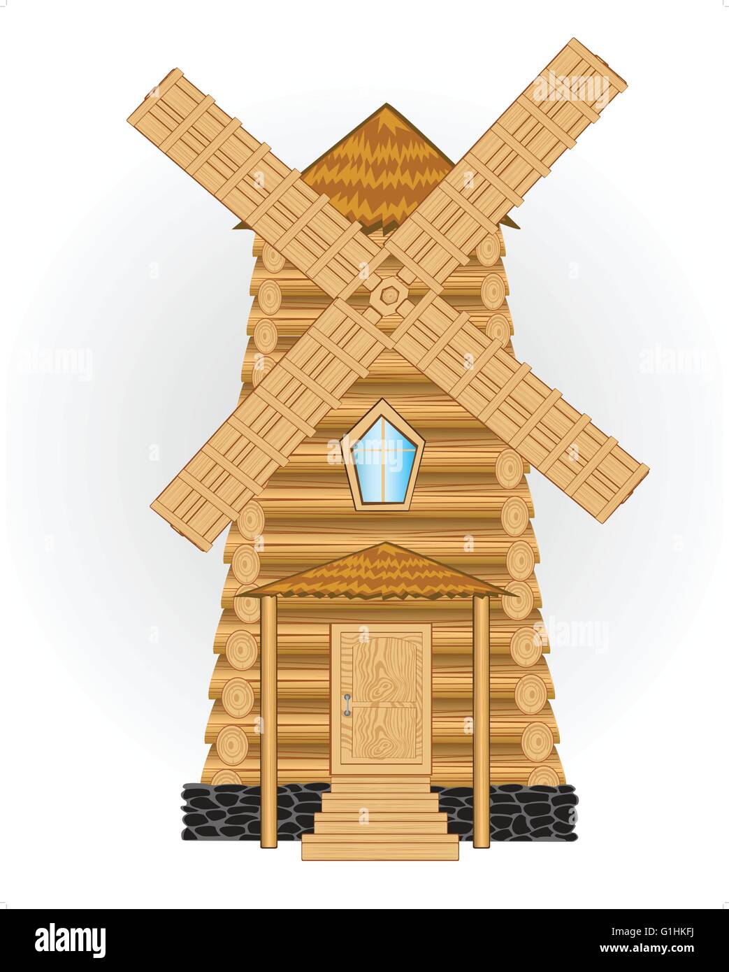 Illustration of the wind mill on white background Stock Vector Image ...