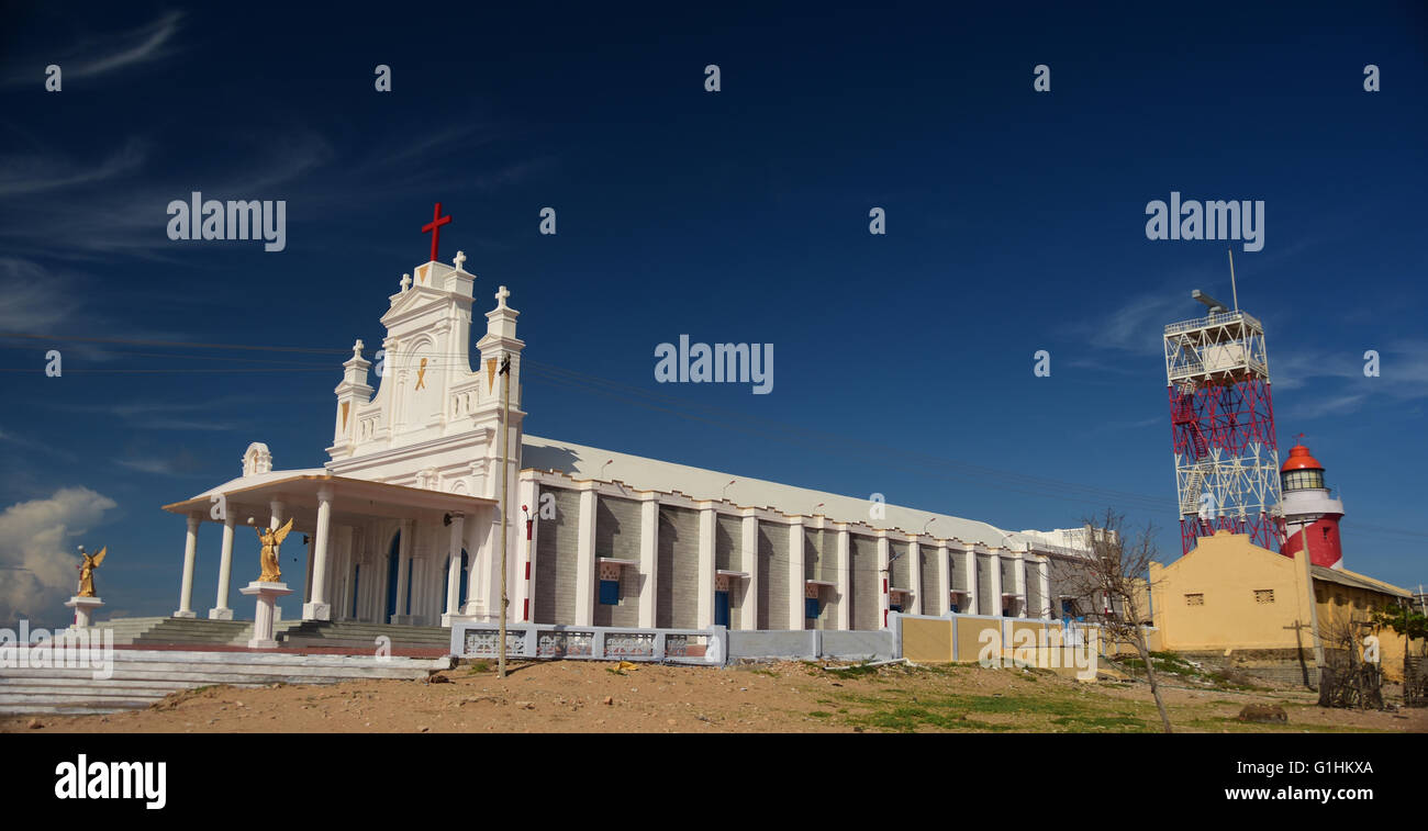 Holy Cross Church, Manapad Stock Photo - Alamy