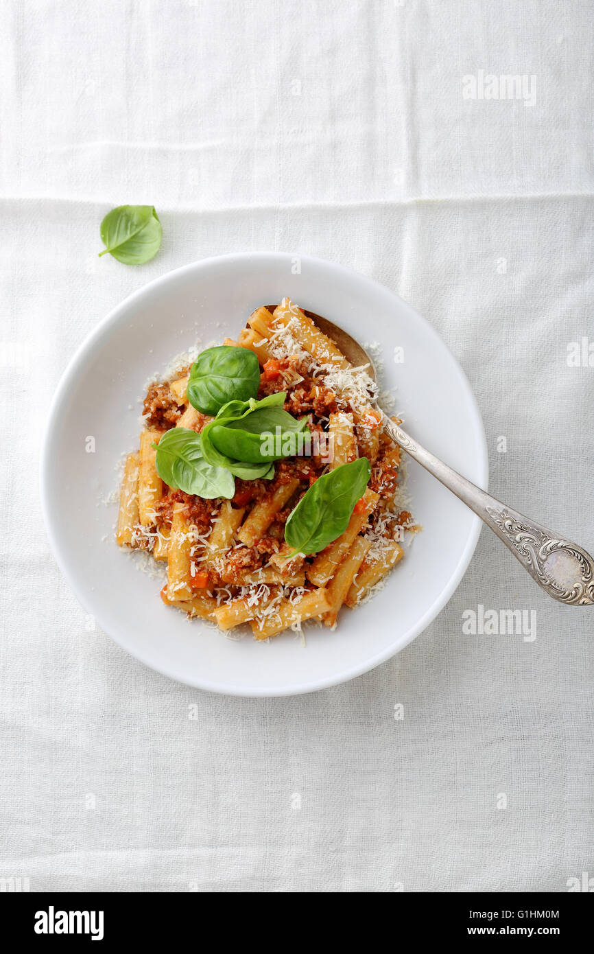 traditional italian pasta, food top view Stock Photo - Alamy