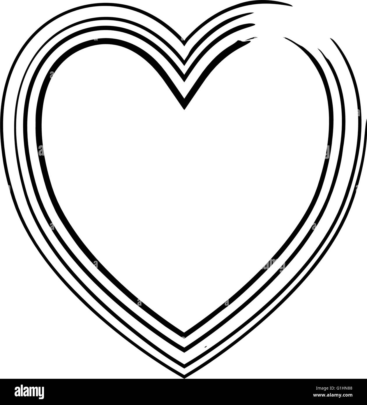 heart shape symbol love vector black Stock Vector Image & Art - Alamy