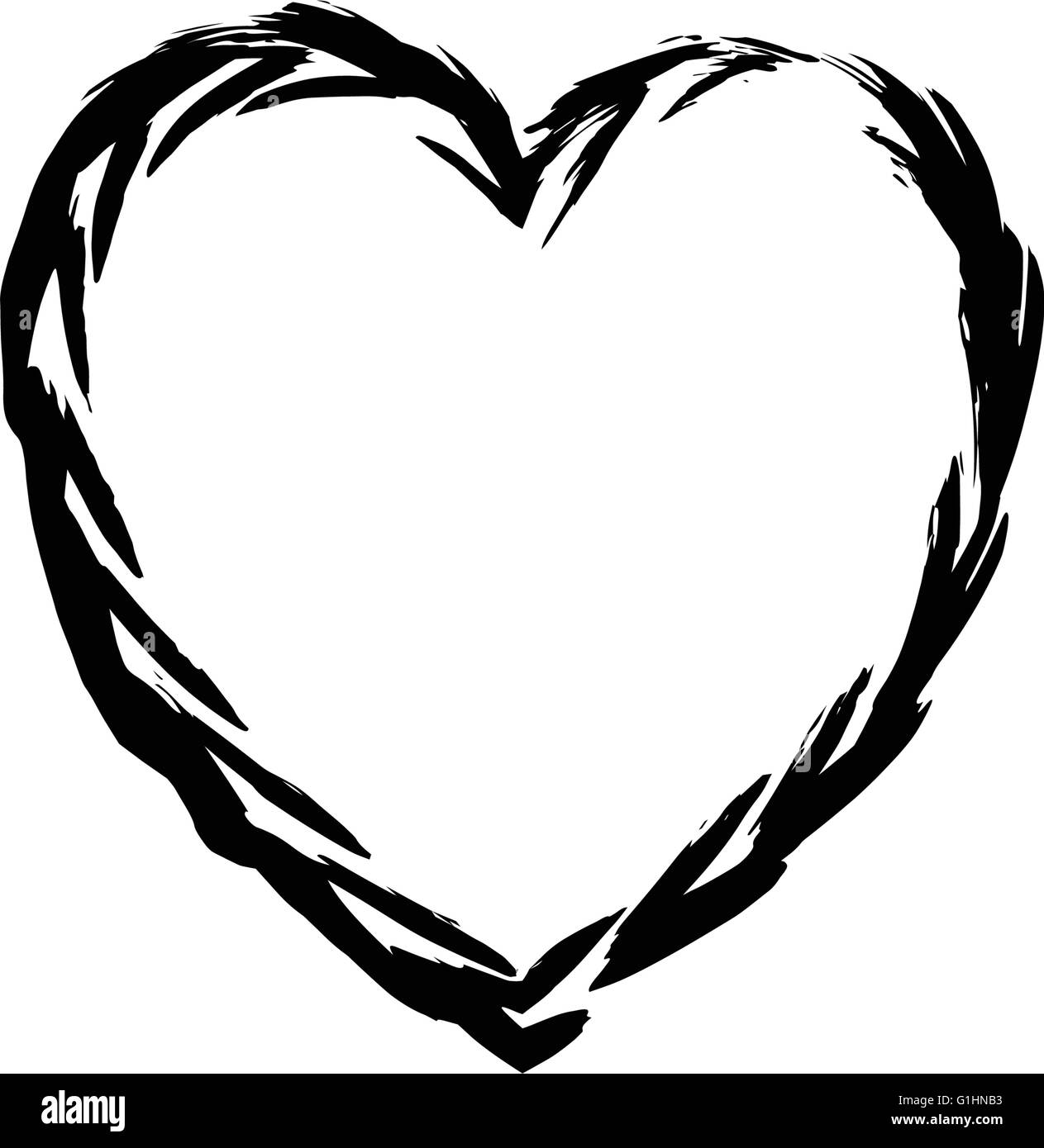 heart shape symbol love vector black Stock Vector Image & Art - Alamy