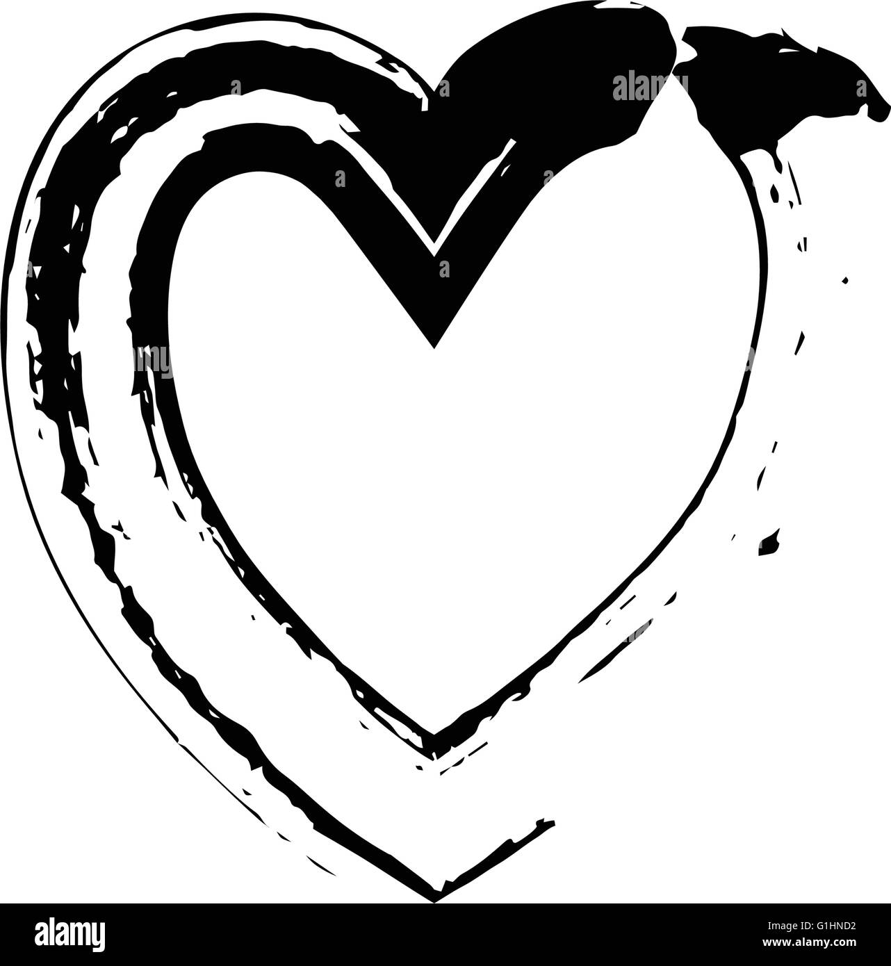 heart shape symbol love vector black Stock Vector Image & Art - Alamy