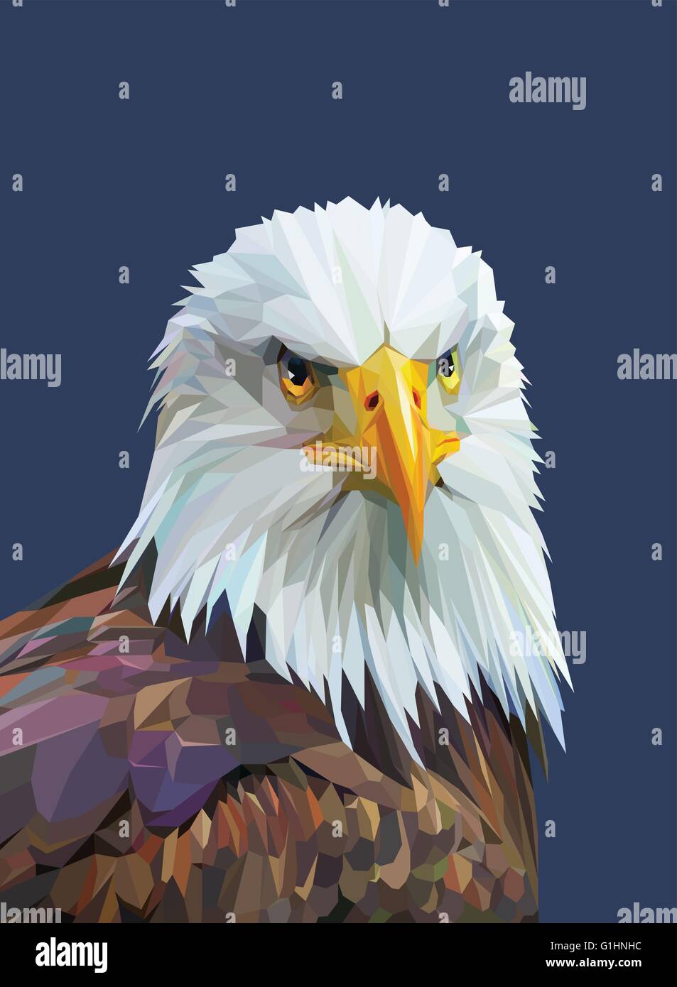 Low poly poster with eagle. Vector illustration Stock Vector Image ...