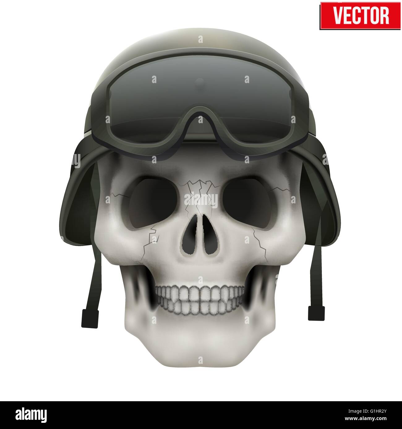Human skull with Military helmet Stock Vector Image & Art - Alamy