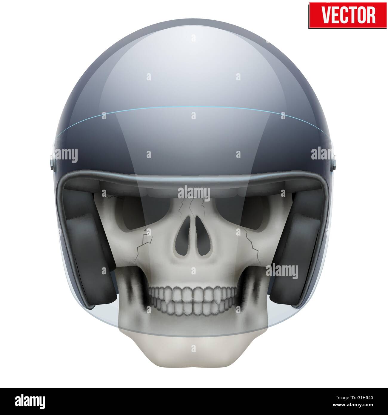 Human skull with motor biker helmet Stock Vector Image & Art - Alamy