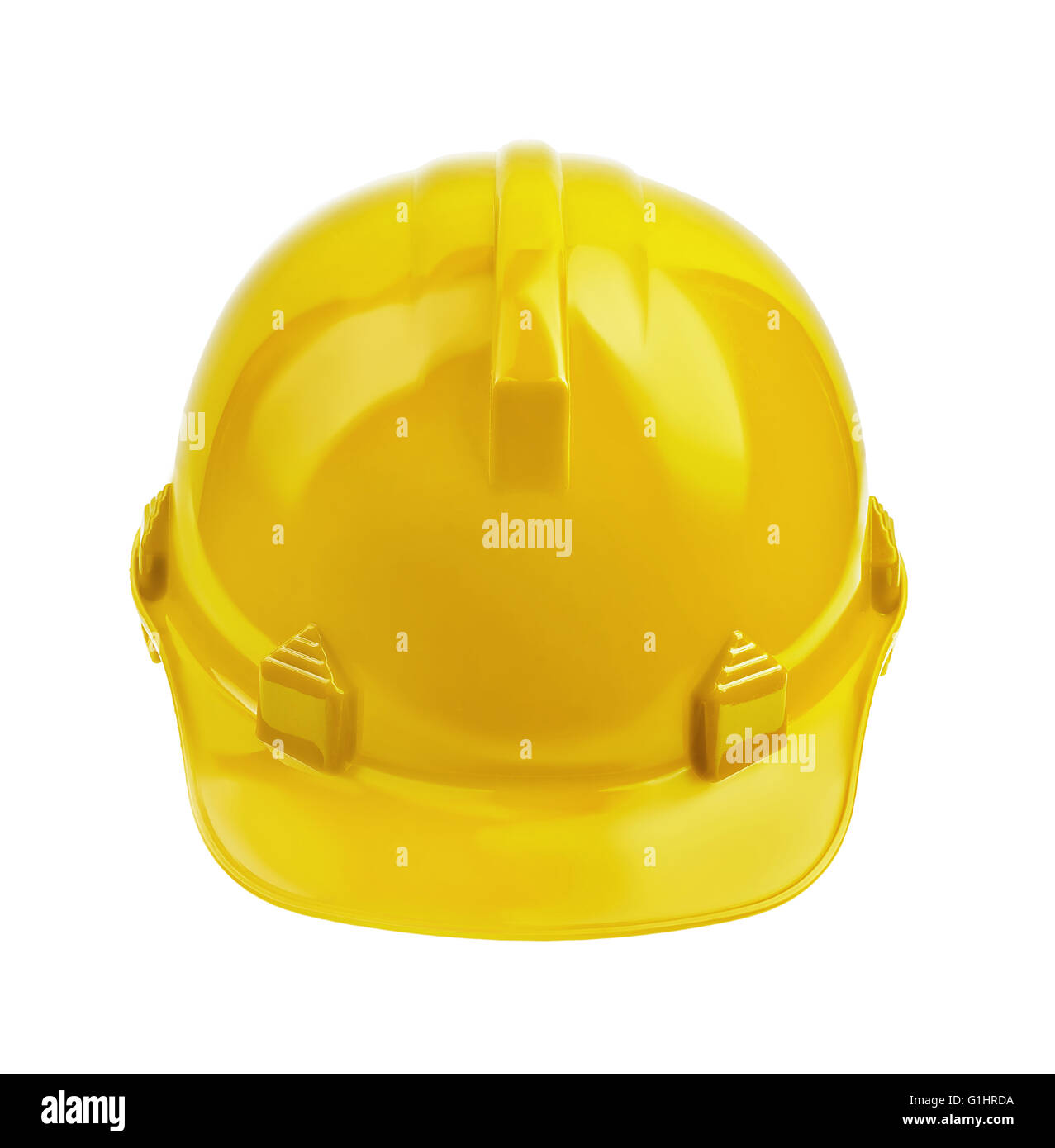 Yellow safety helmet close-up isolated on a white background Stock ...