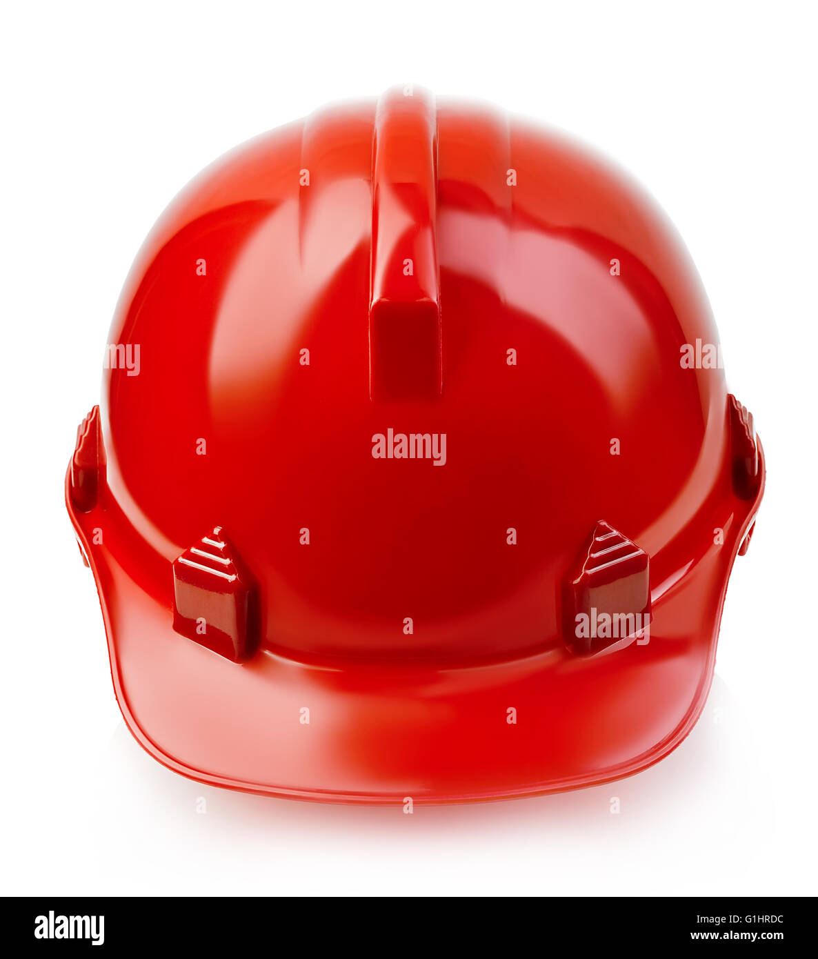 Red safety helmet close-up isolated on a white background Stock Photo ...