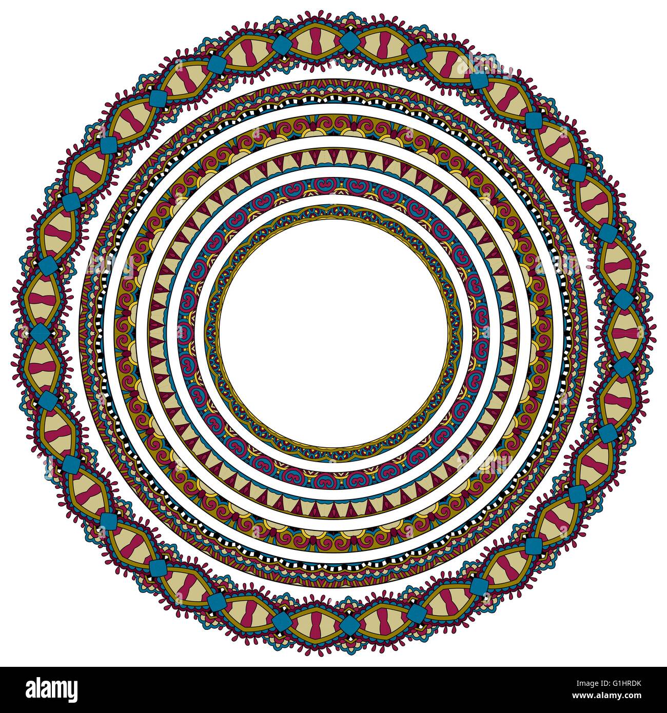 set of round geometrical frames, circle border ornament Stock Vector ...