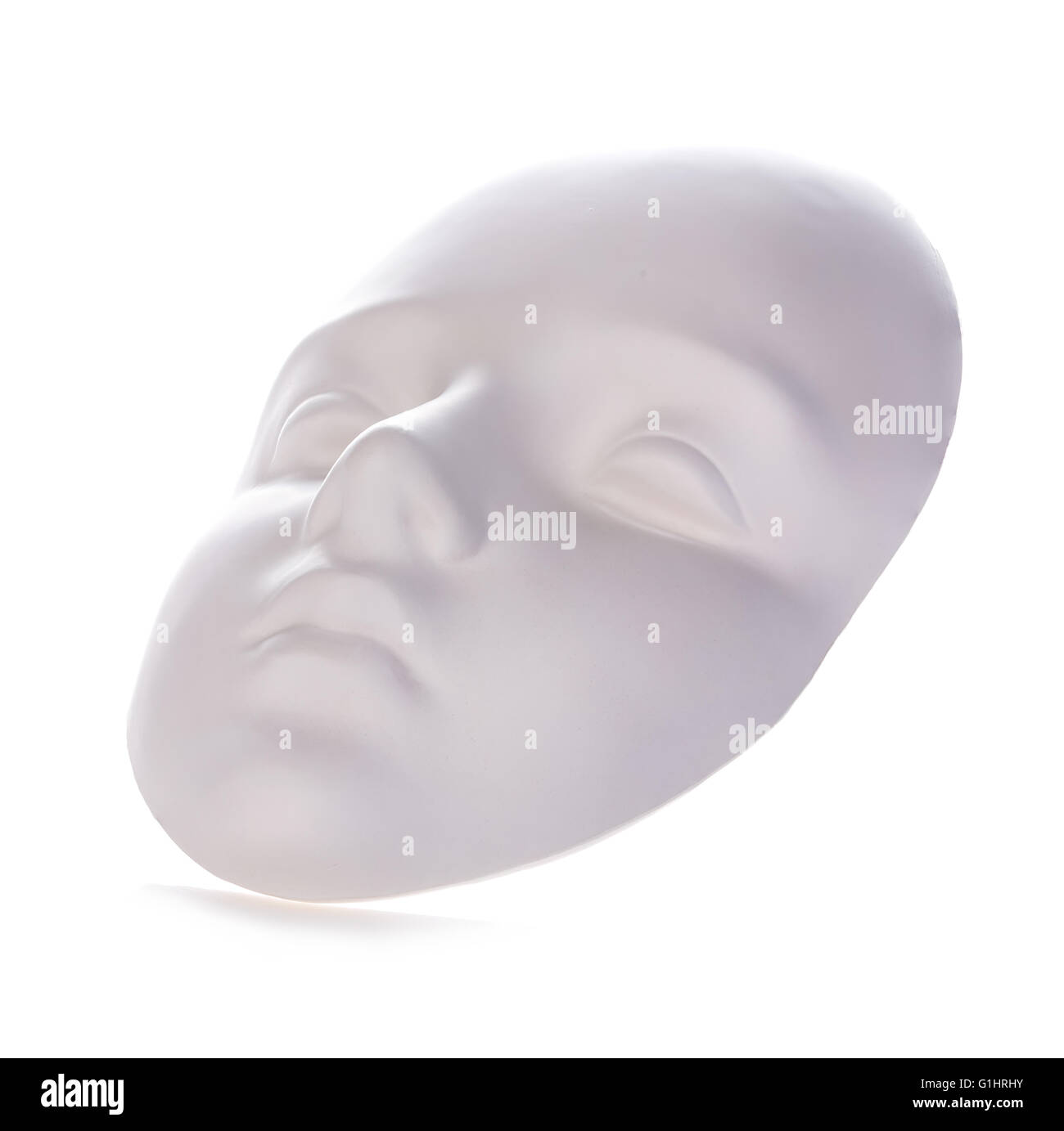 White mask close-up isolated on white background Stock Photo - Alamy