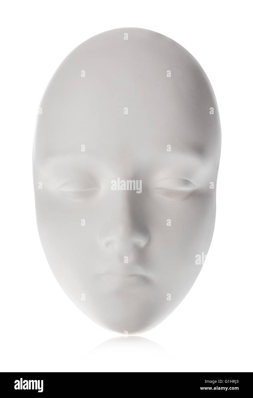 White mask close-up isolated on white background Stock Photo - Alamy