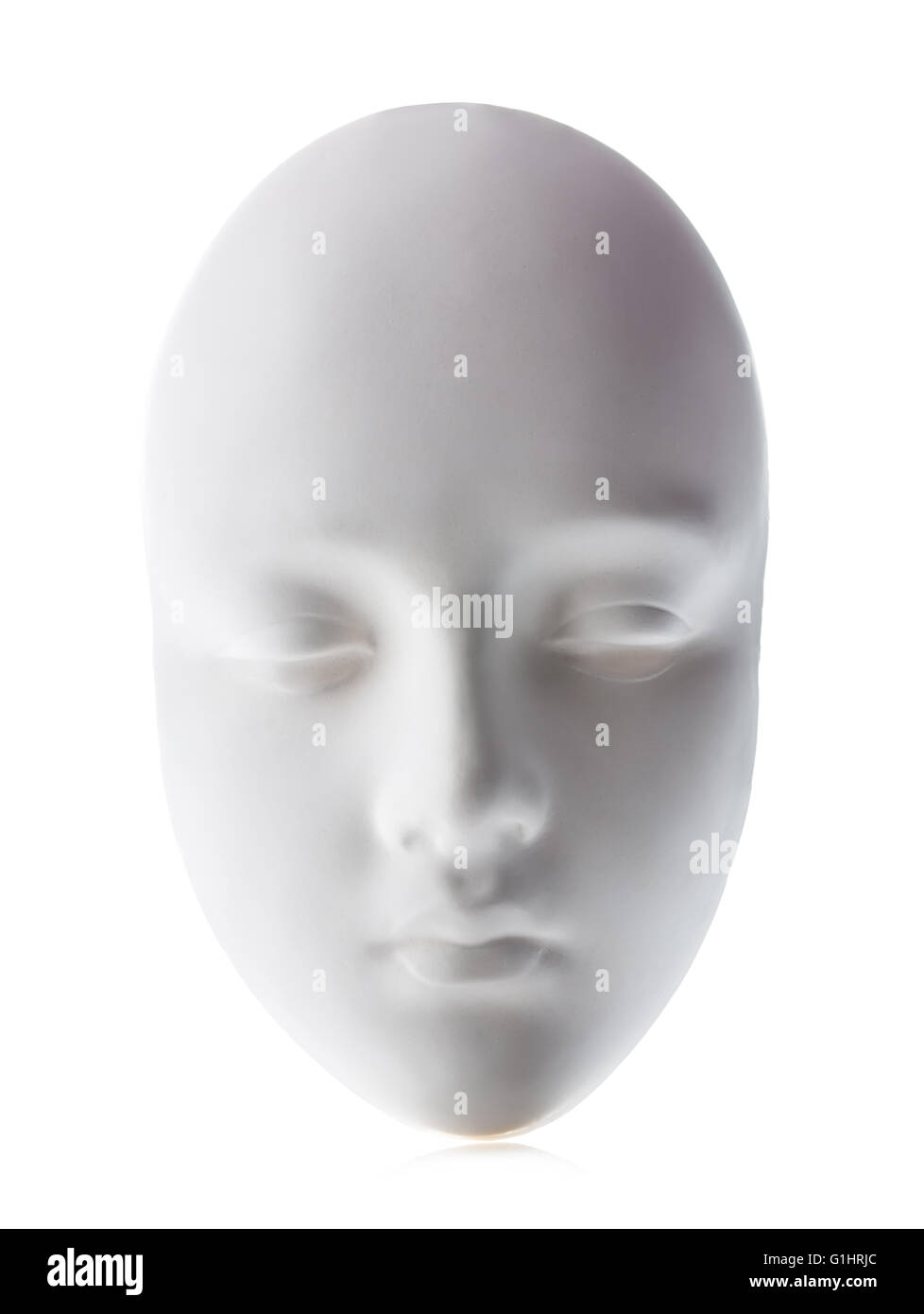 White mask close-up isolated on white background Stock Photo - Alamy