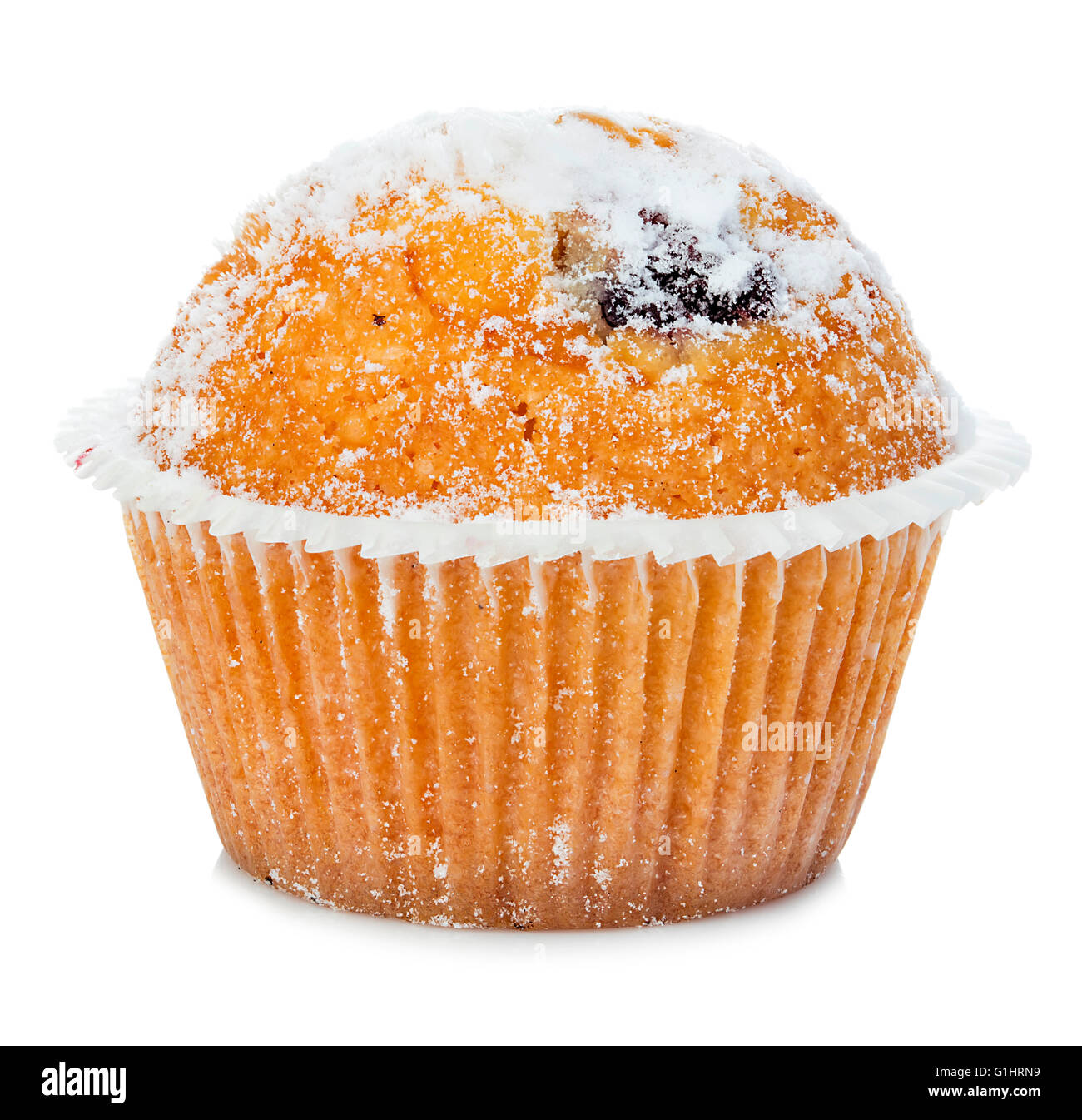 Blueberry muffin close-up isolated on white background Stock Photo - Alamy