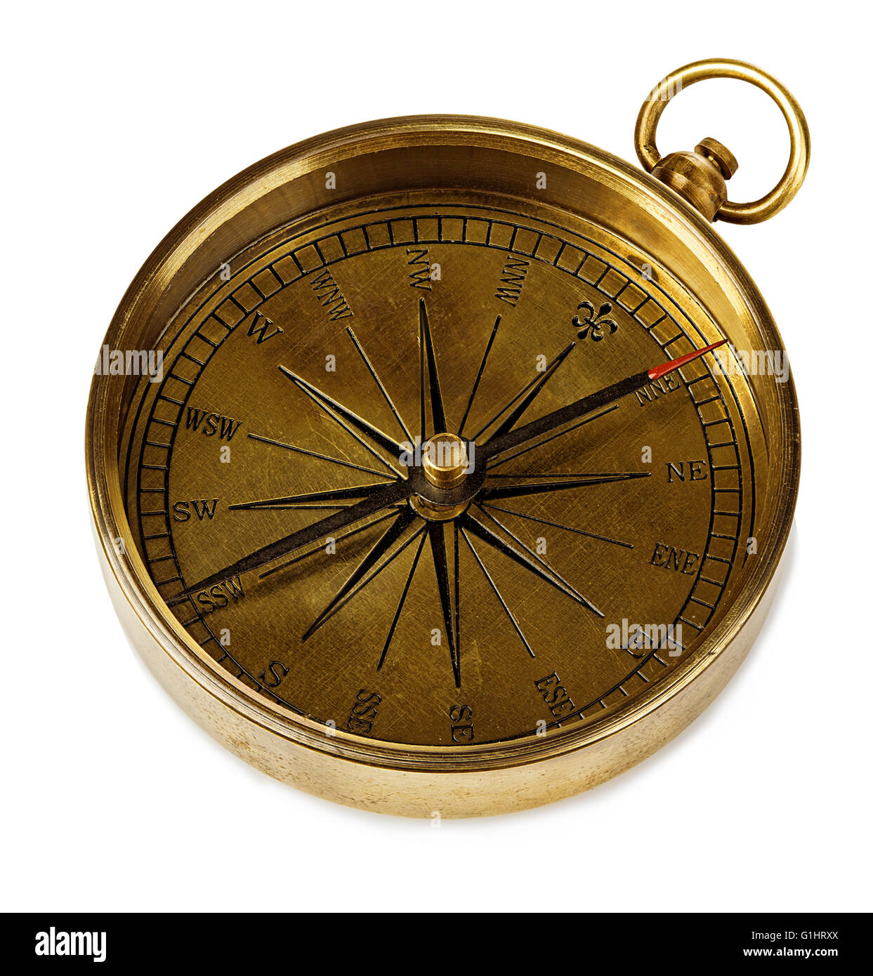 Vintage brass compass white background hi-res stock photography and ...