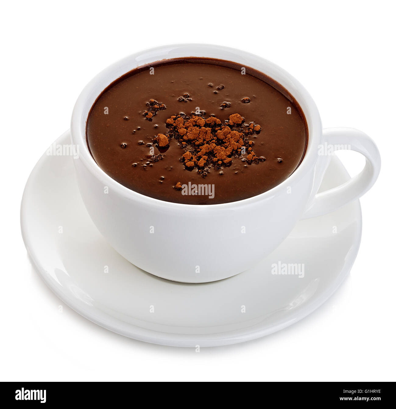 Hot chocolate close-up isolated on a white background Stock Photo - Alamy