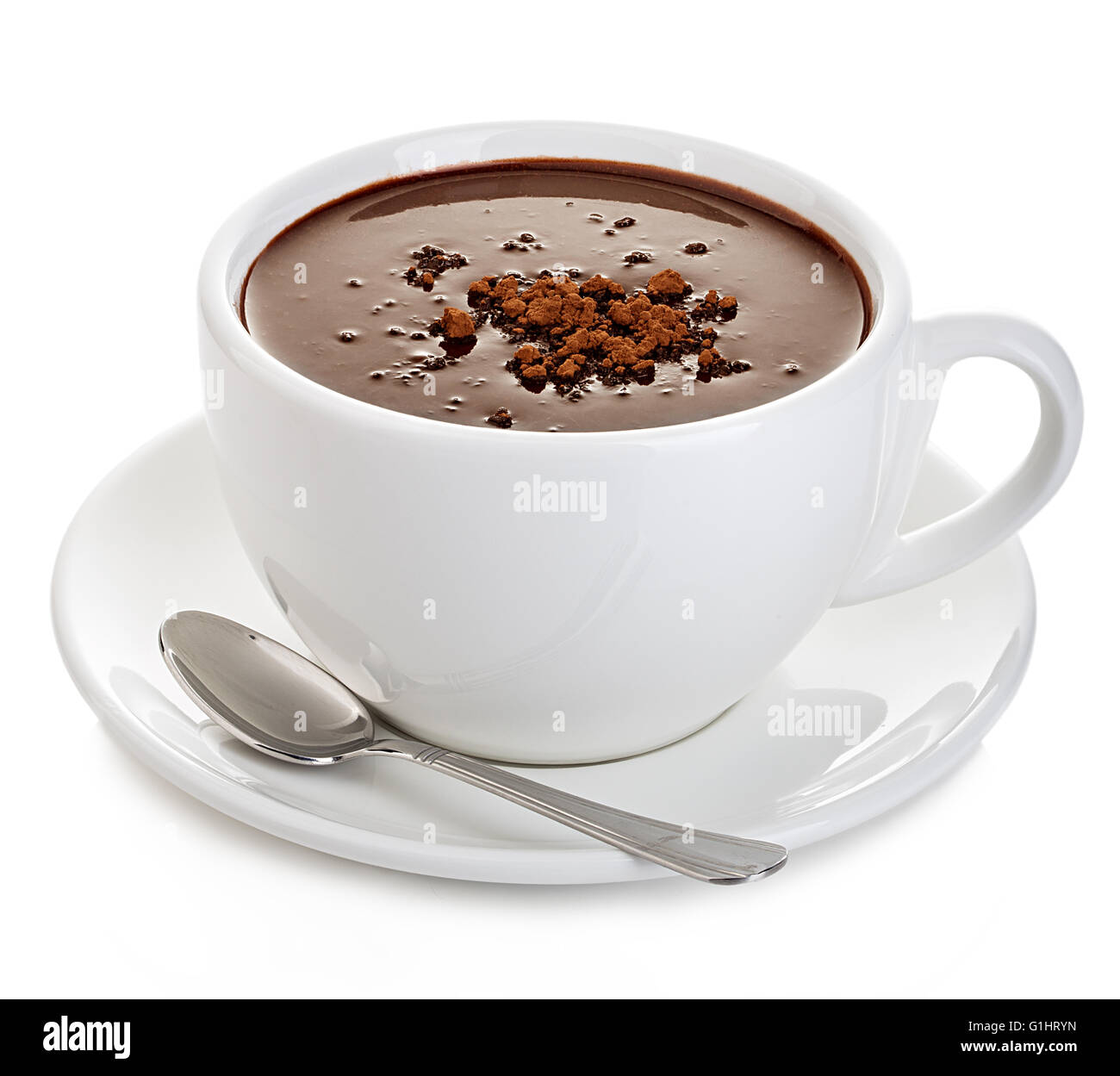 Hot chocolate close-up isolated on a white background Stock Photo - Alamy
