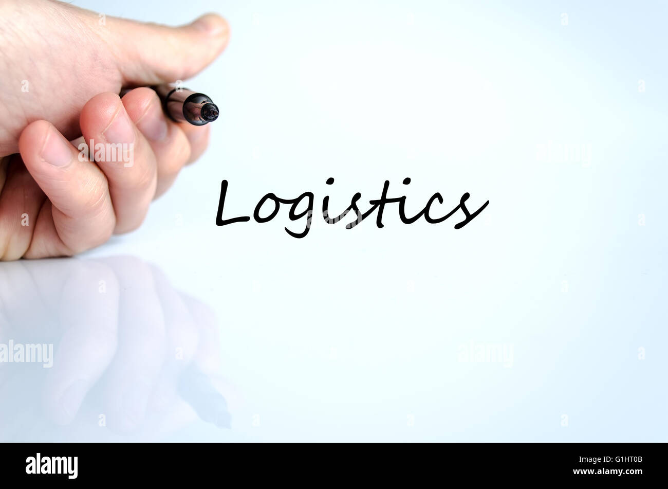 Logistics text concept isolated over white background Stock Photo - Alamy