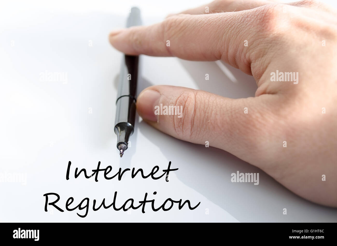 Internet regulation text concept isolated over white background Stock ...