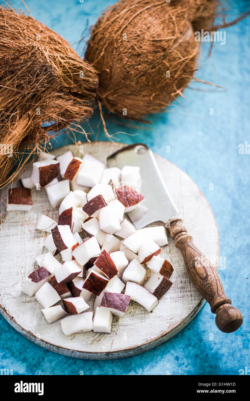 Coconut halves pieces glass hi-res stock photography and images - Alamy