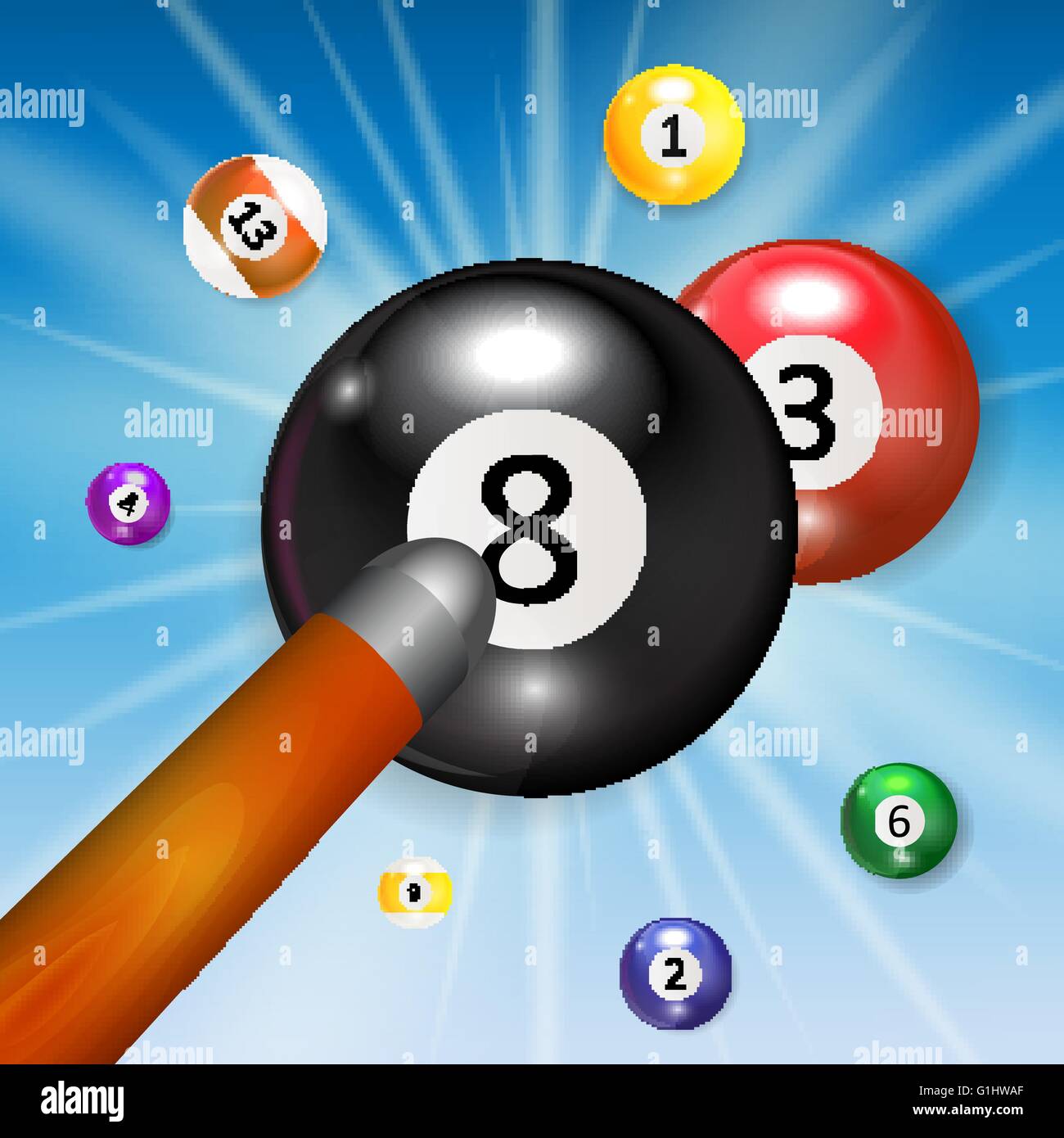Billiard balls billiards concepts Stock Vector Images - Alamy