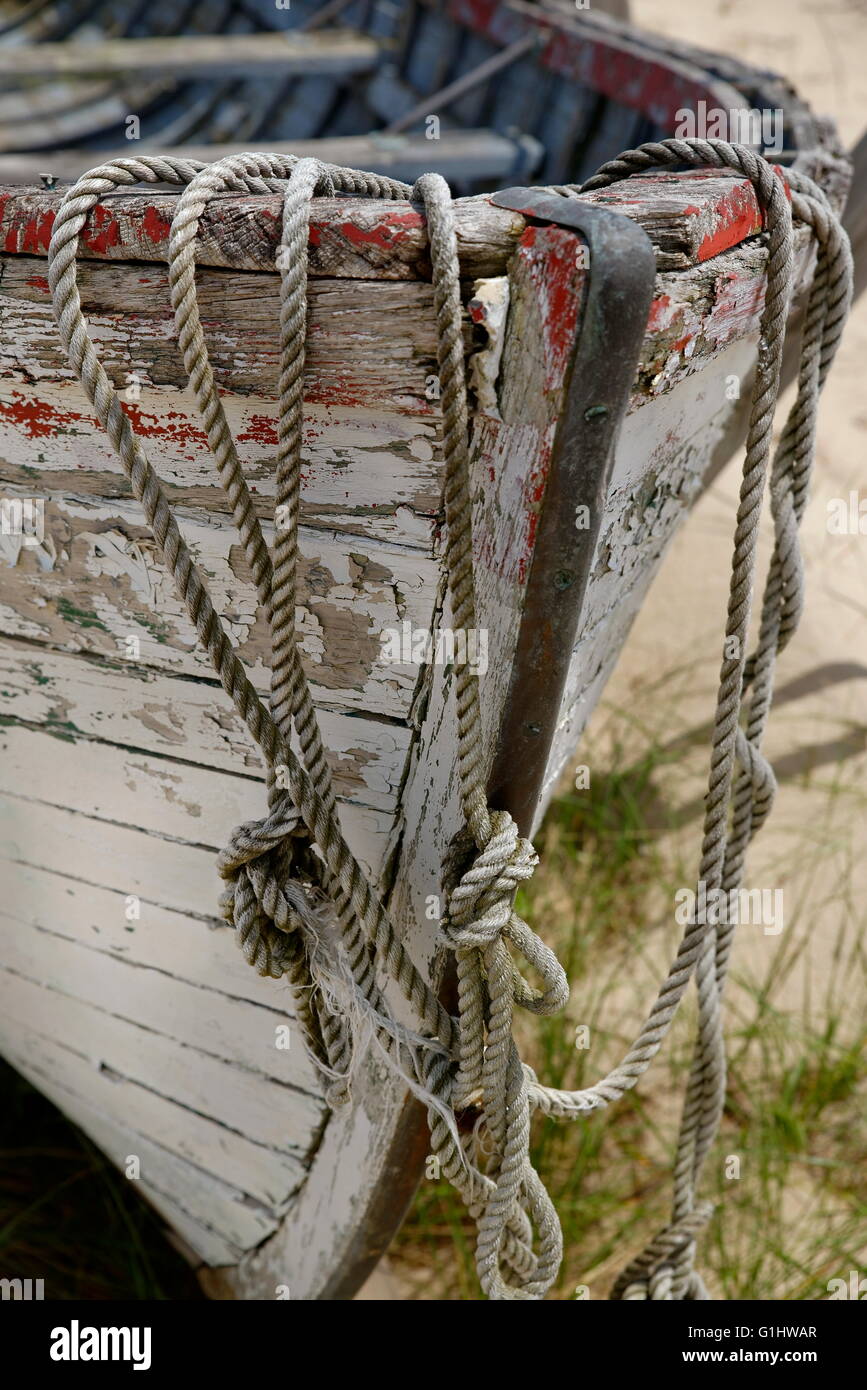Derelict rowboat on beach Stock Photo - Alamy