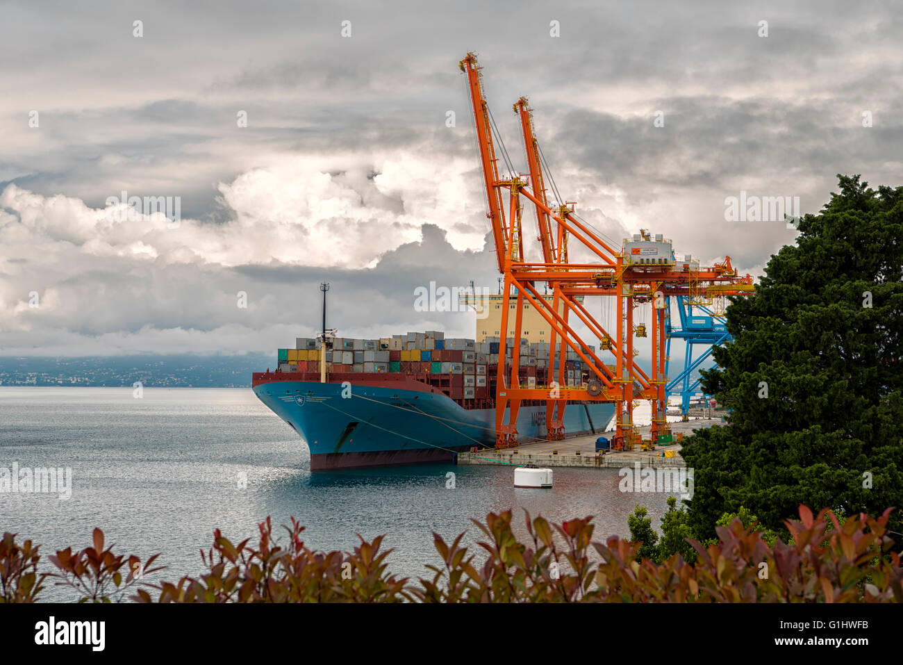 Container Ship at Rijeka Port, Croatia Stock Photo - Alamy