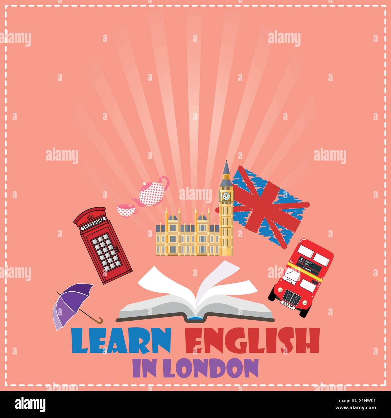 Studying english london Stock Vector Images - Alamy