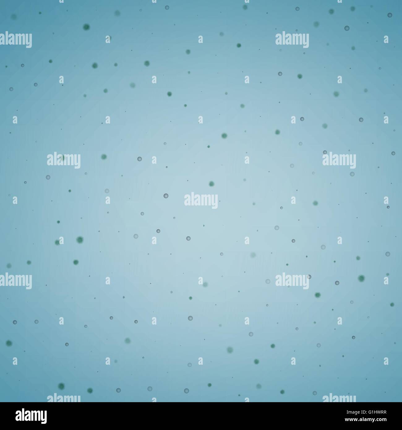 Abstract small spheric particles floating in liquid. Blue vector ...