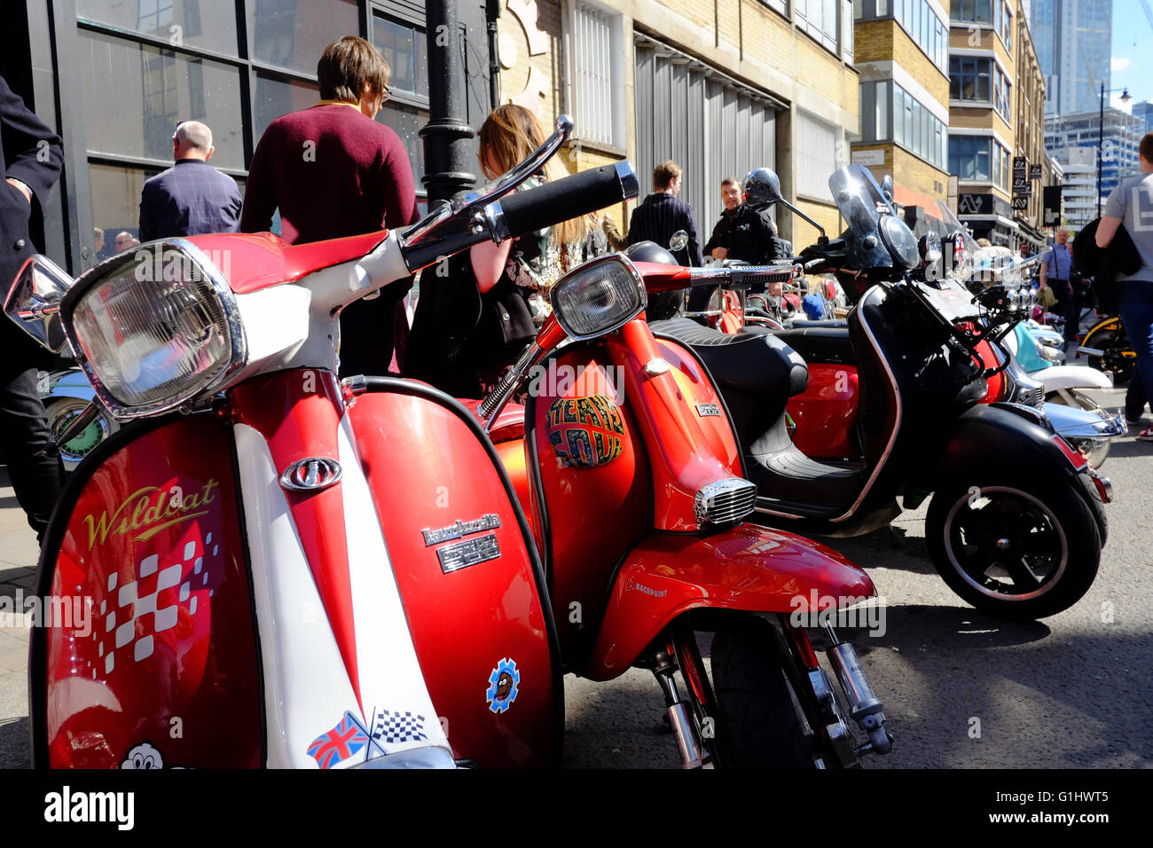 classic mopeds parked in the east end of London Stock Photo - Alamy