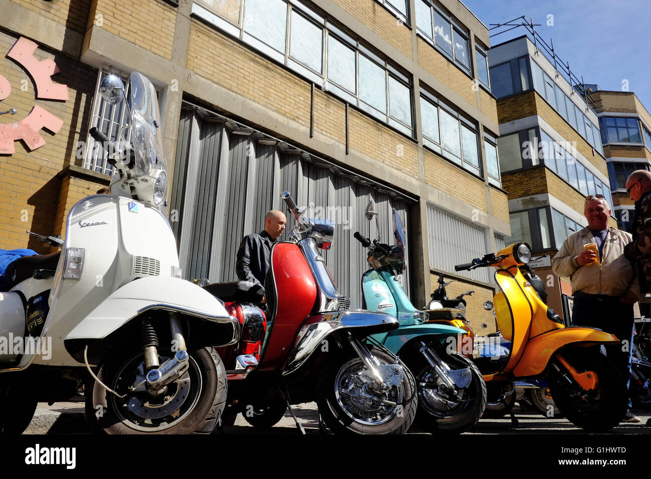 classic mopeds parked in the east end of London Stock Photo - Alamy
